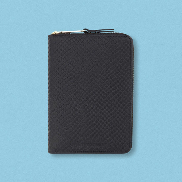 Arlington Milne Zoe Passport Holder, Navy Snake – Ziggurat Bags