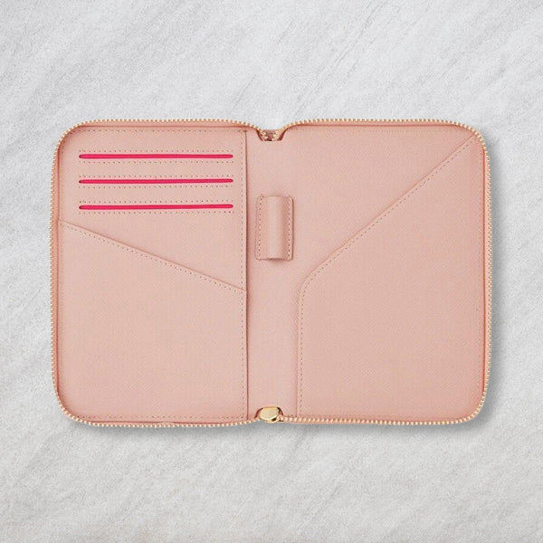 Arlington Milne Zoe Passport Holder, Nude Saffiano – Ziggurat Bags